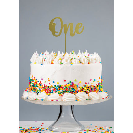 Gold acrylic 'One' Cake Topper – The Cake Shop