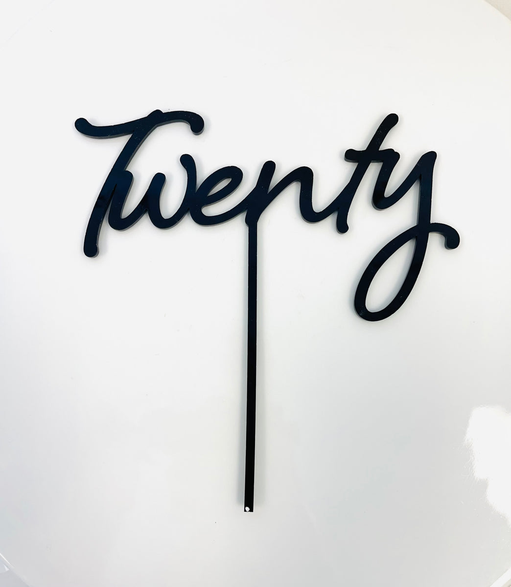 Acrylic Number Cake Topper (as a 'word' - multiple colours available ...