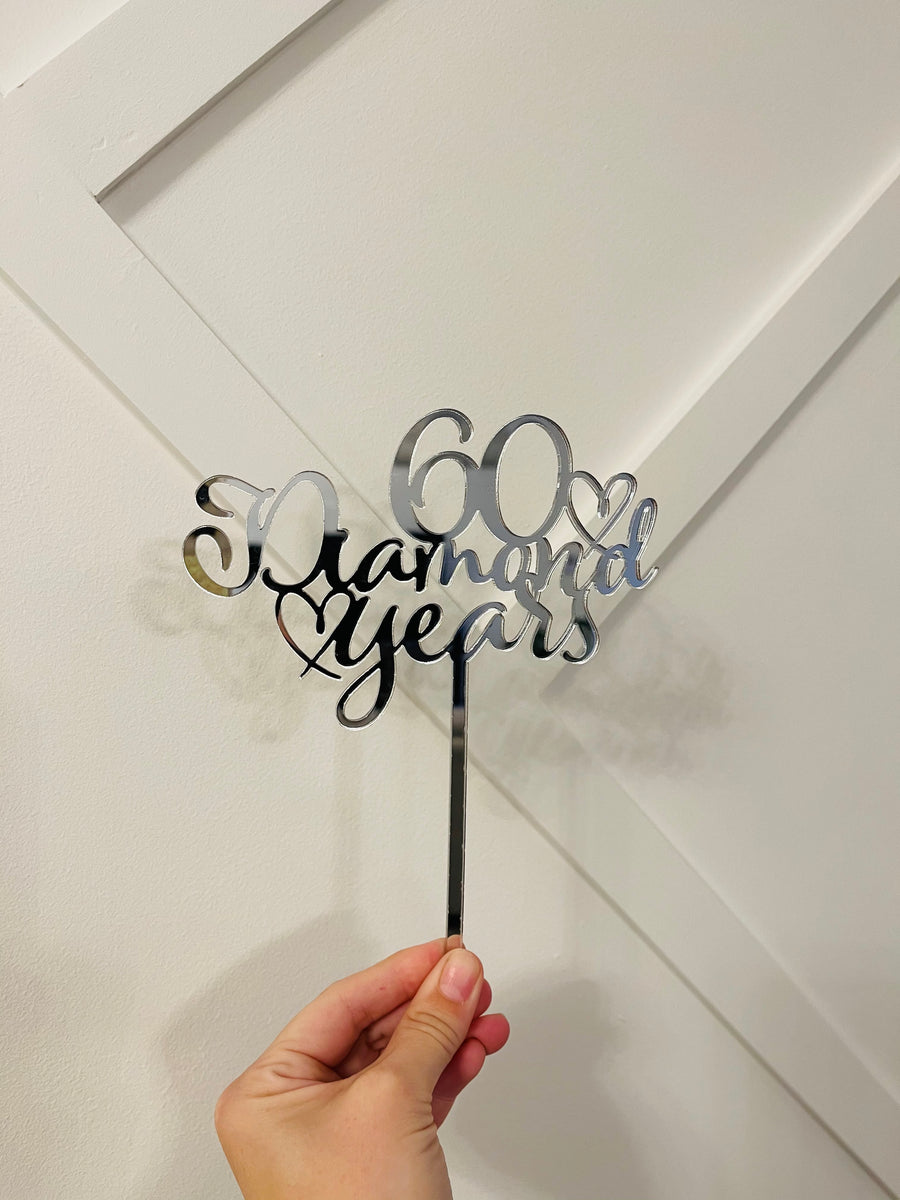 60 Diamond Years Topper – The Cake Shop